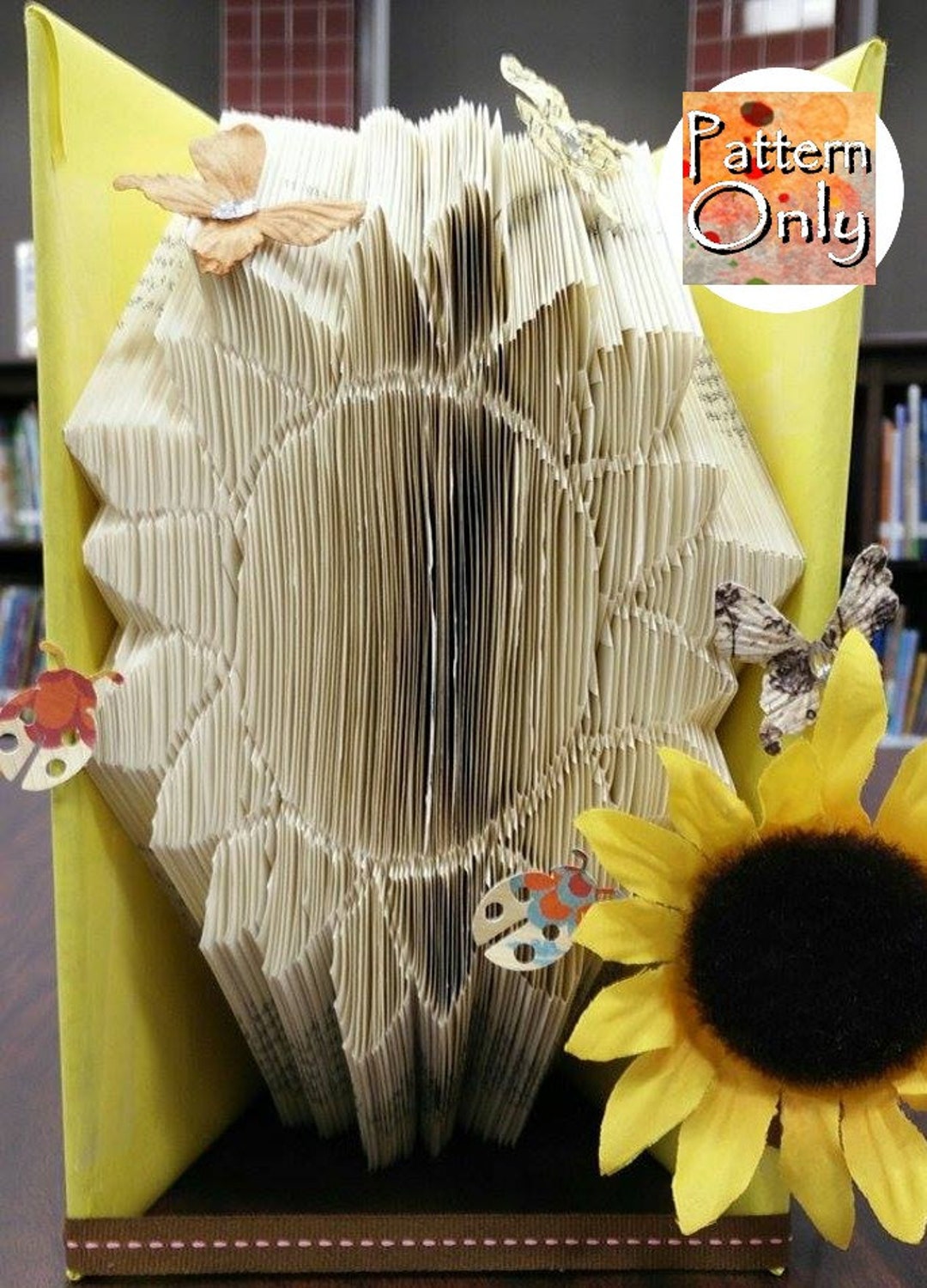 Sunflower Folded Book Art Pattern - Etsy