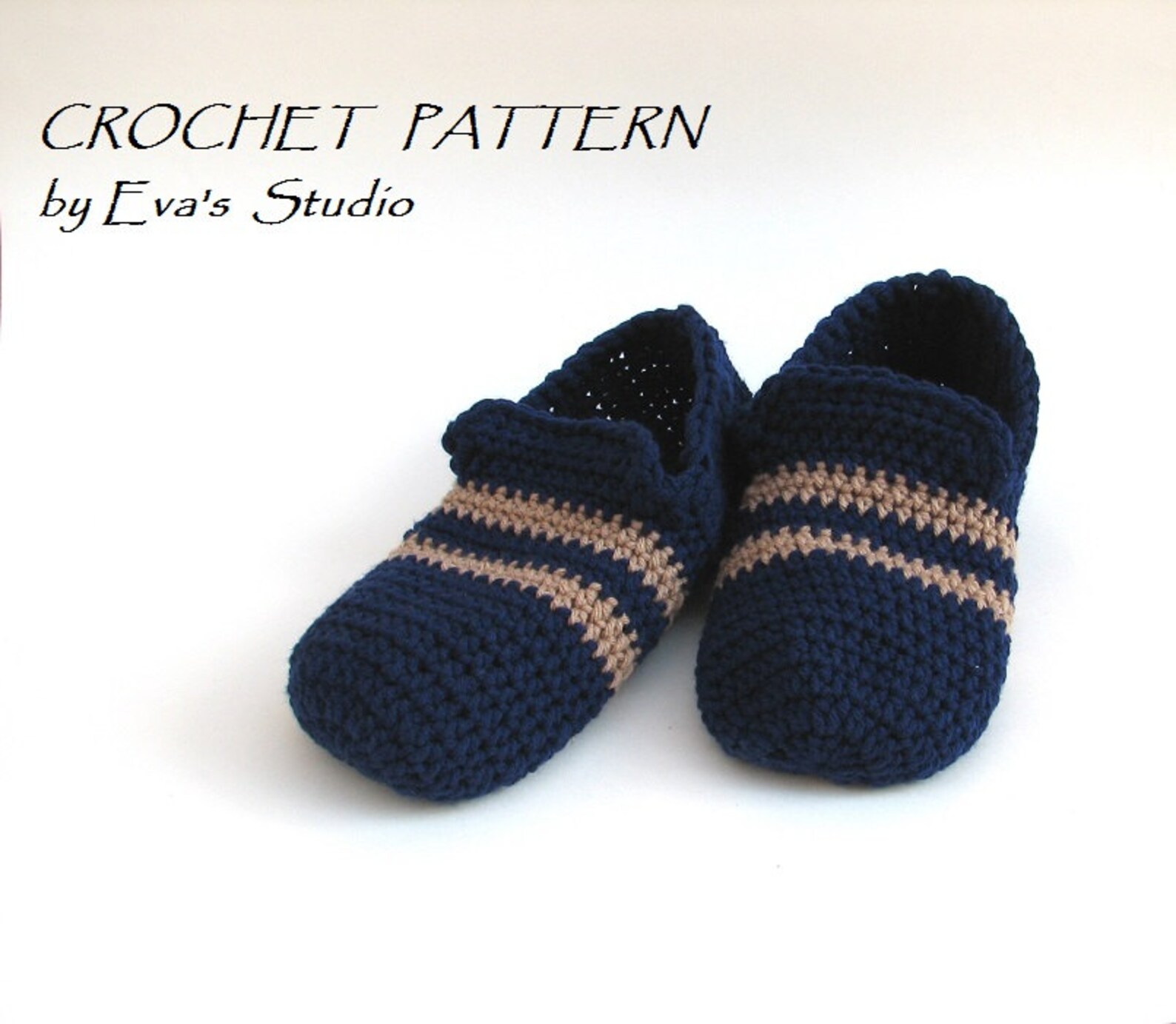 Crochet Pattern Men's Slippers Pdfeasy Great for - Etsy