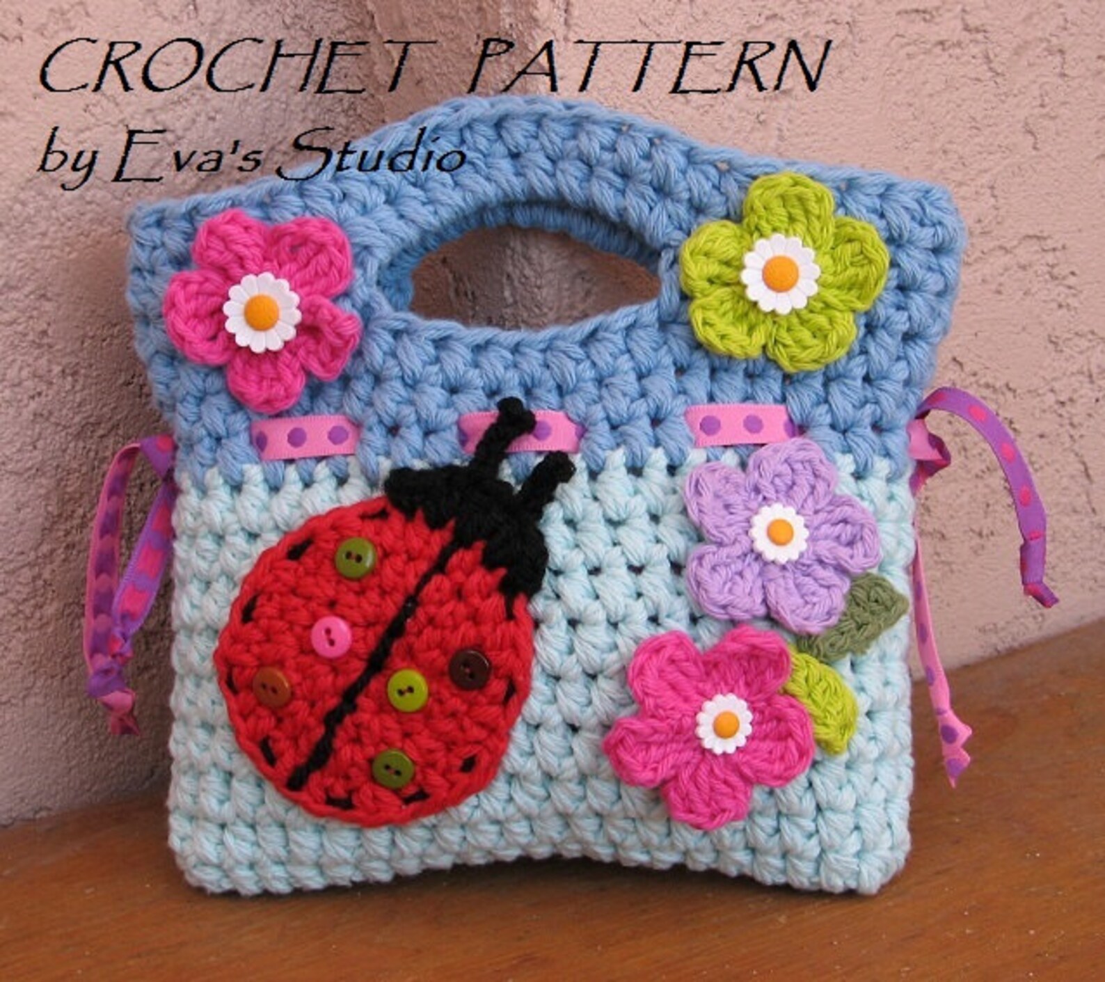 Girls Bag / Purse With Ladybug and Flowers Crochet Pattern - Etsy