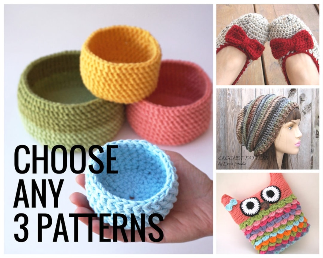 Choose ANY 3 PATTERNS, Crochet Pattern Pdf,easy, Great for Beginners - Etsy