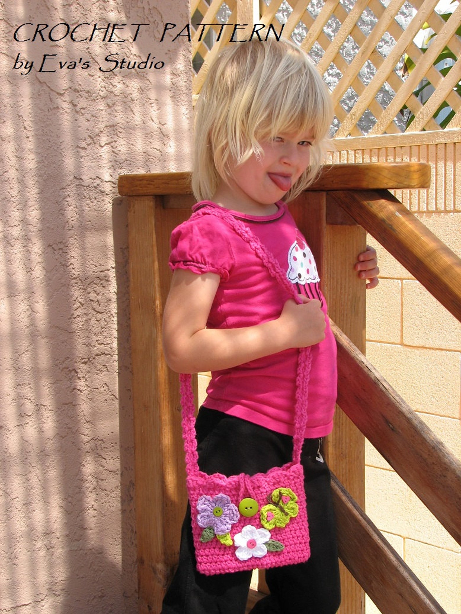Girls Bag / Purse With Butterfly and Flowers Crochet Pattern - Etsy