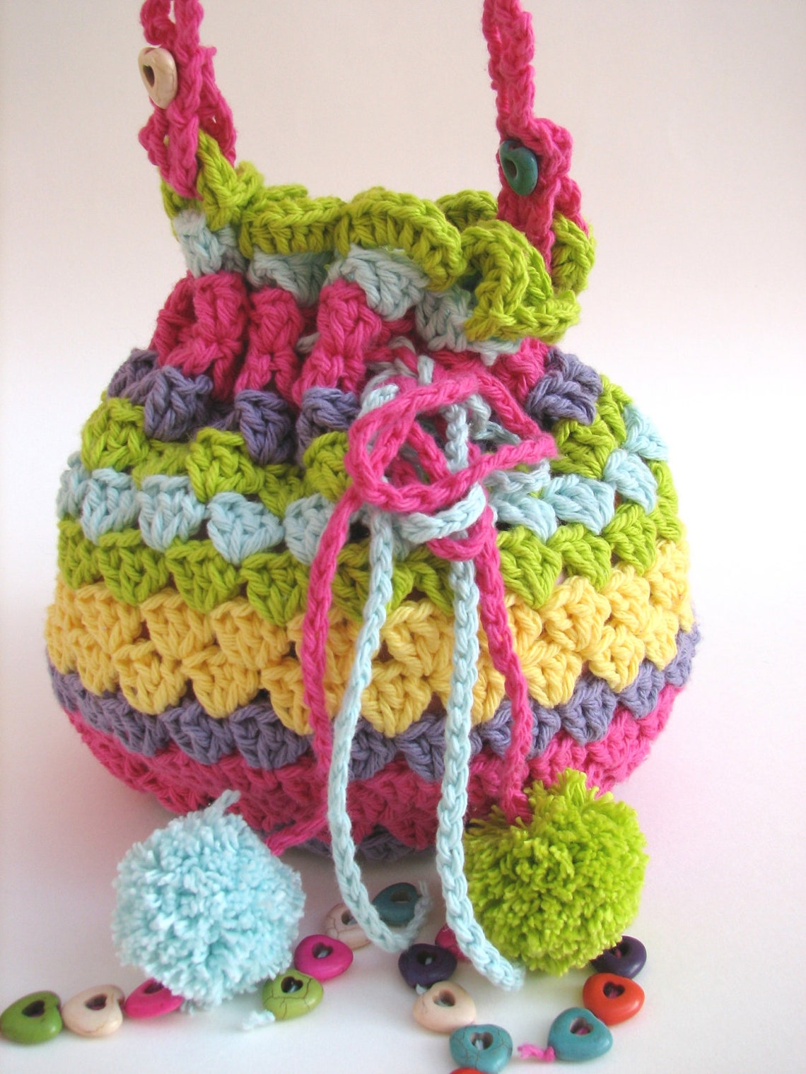 Colorful Girls Bag / Purse, Crochet Pattern Pdf,easy, Great for ...