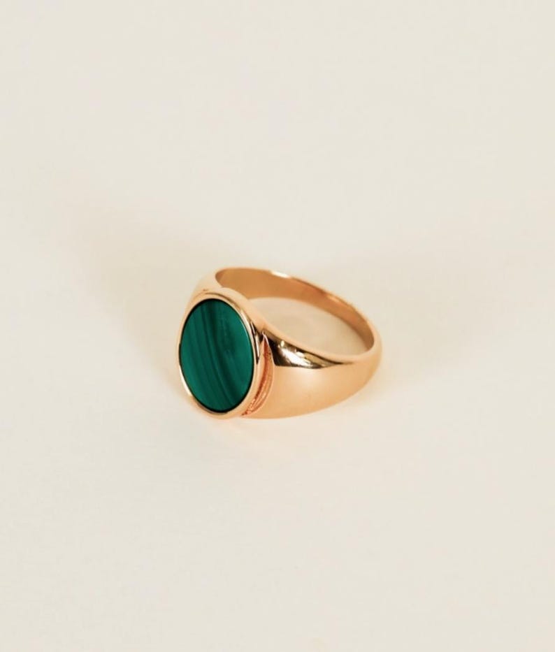 Ring - Malachite Signet - Etsy