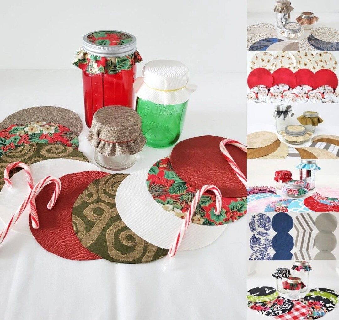 Holiday Jar Topper Sets, 12 Fabric Circles, USA Made - Etsy