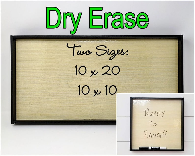 Framed Wooden Dry Erase Board Ready to Hang Size Options - Etsy