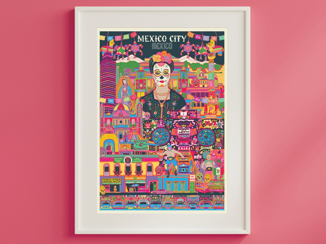 Mexico City Poster Mexico Travel Print Mexico City Skyline - Etsy