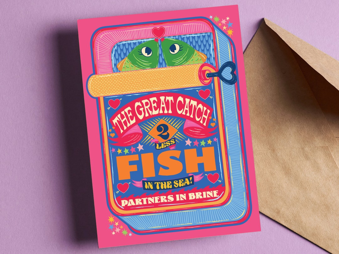 The Great Catch Greeting Card - Sardines Partners in Brine - Valentines ...