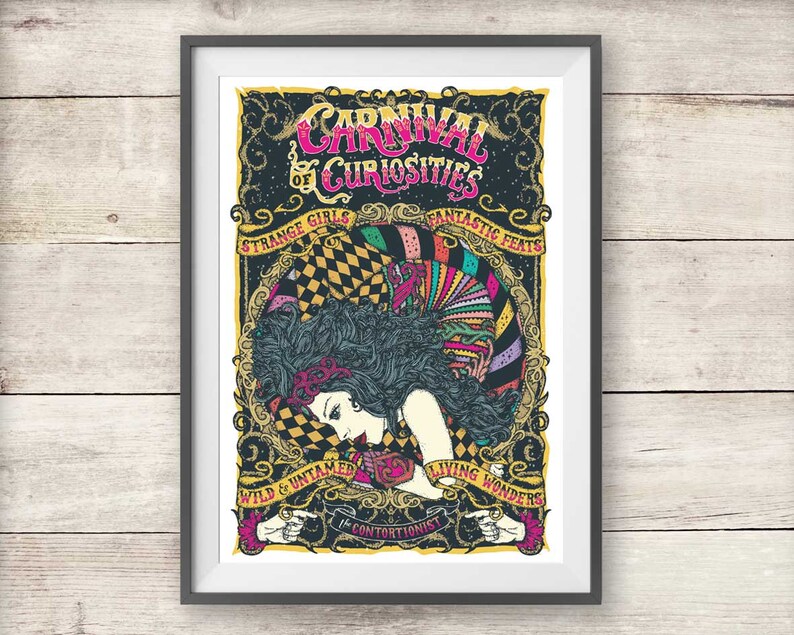Circus Poster - Vintage Style Carnival Print - Contortionist Print ...