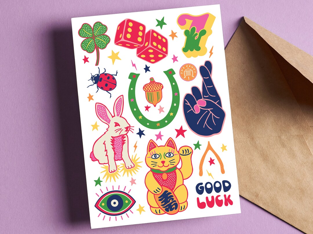 Good Luck Greeting Card - Lucky Charms Greeting Card - Graduation- New ...