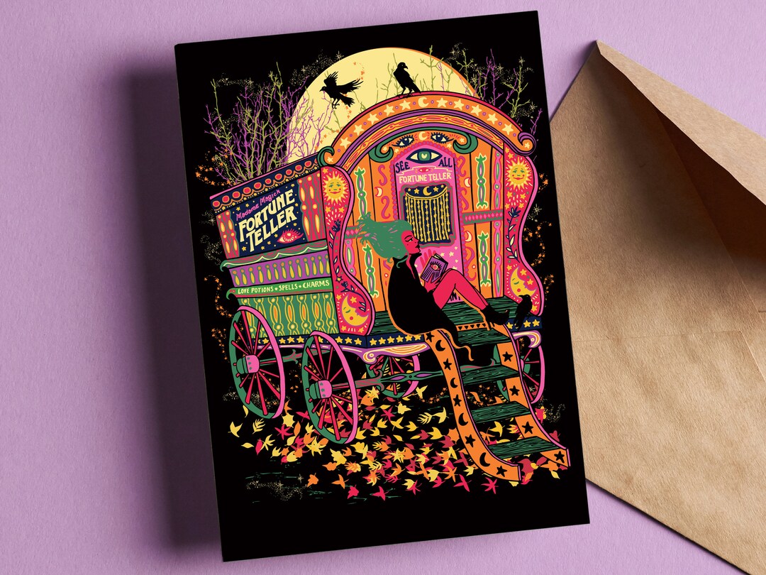 Halloween Fortune Teller Greeting Card - Halloween - Birthday - Etsy