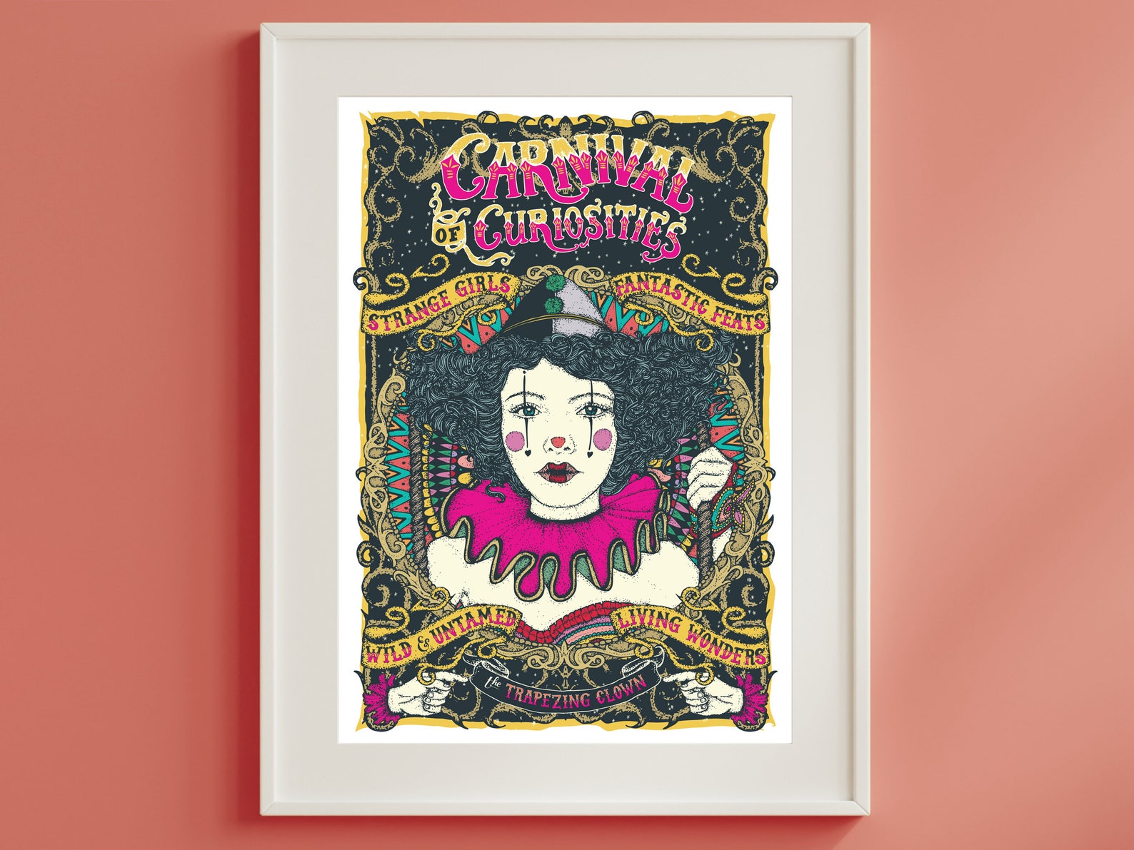 Circus Poster - Vintage Style Carnival Print - Trapezing Clown Print ...