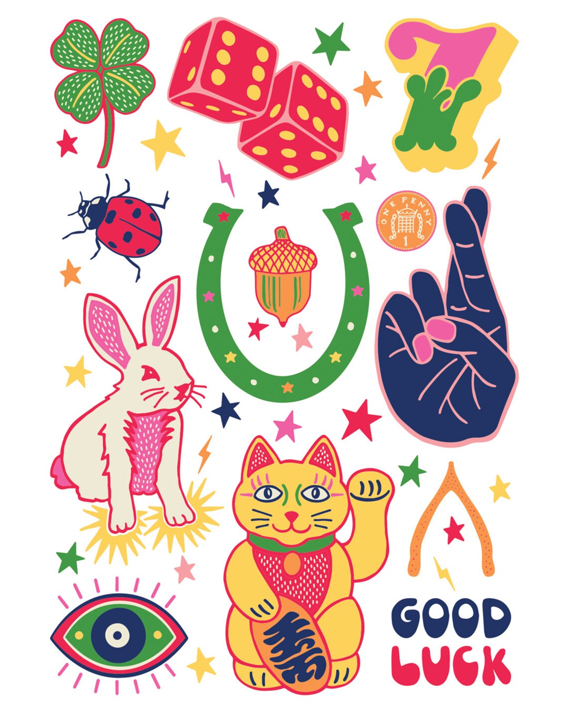Good Luck Greeting Card - Lucky Charms Greeting Card - Graduation- New ...