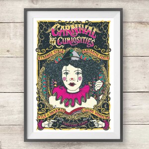 Circus Poster - Vintage Style Carnival Print - Trapezing Clown Print ...