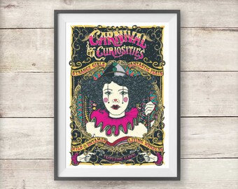 Circus Poster Vintage Style Carnival Print Contortionist | Etsy
