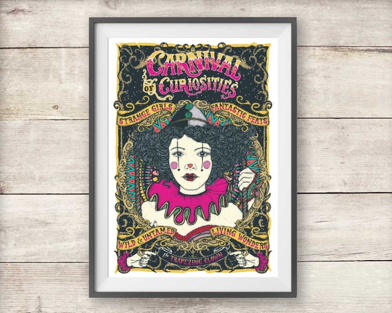 Vintage Carnival Circus Clown Posters 8,415 Vintage Clown Stock