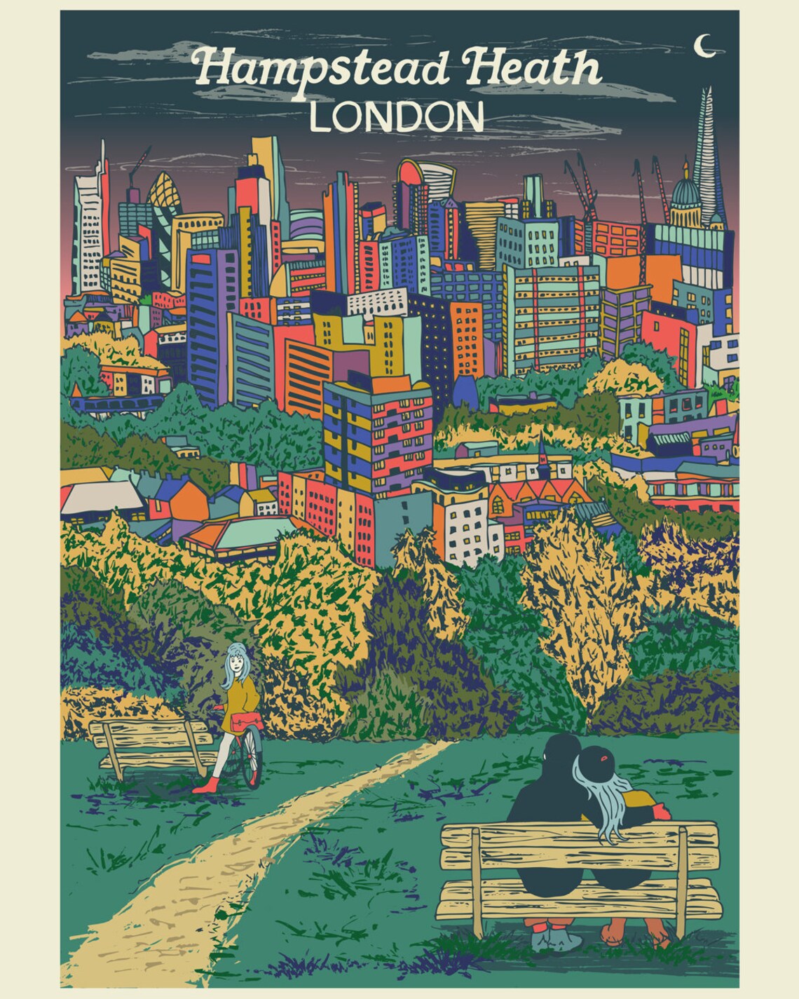 Hampstead Heath London England Poster London Travel Print | Etsy