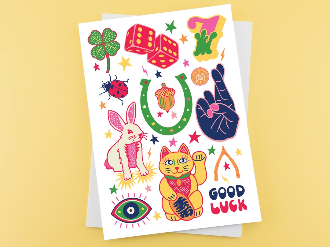Good Luck Greeting Card Lucky Charms Greeting Card - Etsy