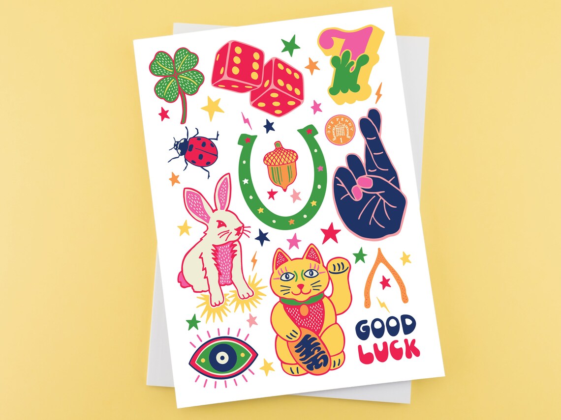 Good Luck Greeting Card - Lucky Charms Greeting Card - Graduation- New ...