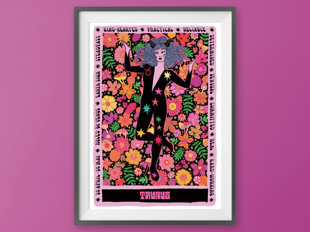 Taurus Tarot Poster - Astrology - Horoscope - Zodiac Print - Taurus ...