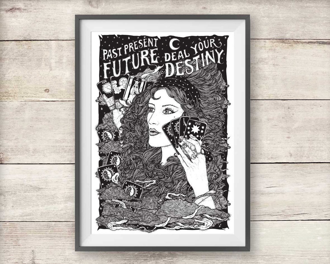 Tarot Card Fortune Teller Print - Etsy