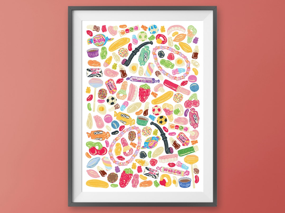 Retro Sweets Print - Penny Sweets Poster - Pic N Mix - 10p Mix up ...
