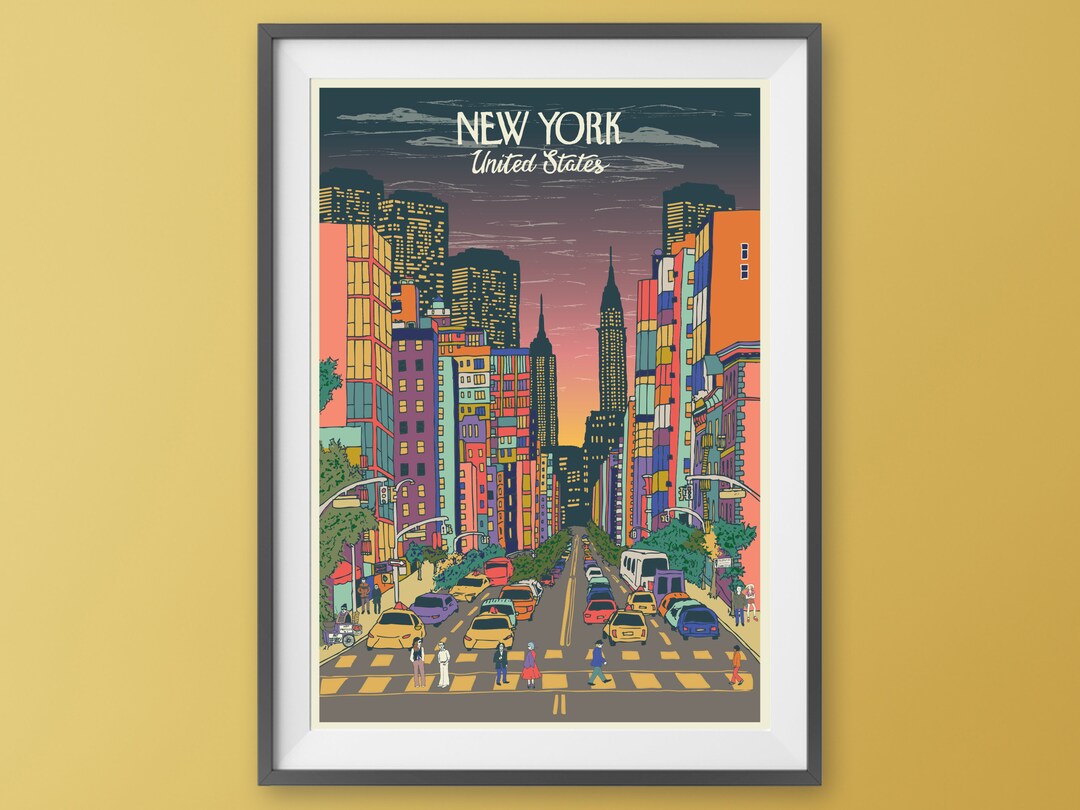 New York Poster - New York City Print - NYC Skyline Poster - United ...