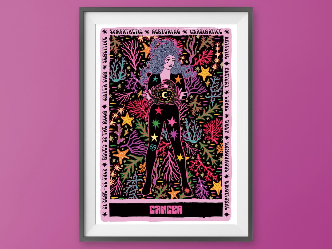 Cancer Tarot Poster - Astrology - Horoscope - Zodiac Print - Cancer ...