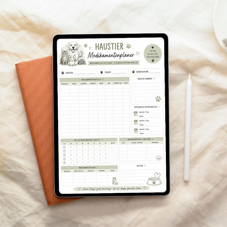 Pet Medication Planner | Pet Medication Plan PDF | Pet Health Plan ...