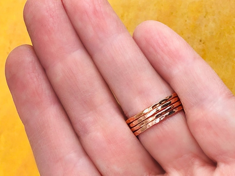 Pure Copper Stacking Rings Copper Jewelry Minimalist Rings | Etsy