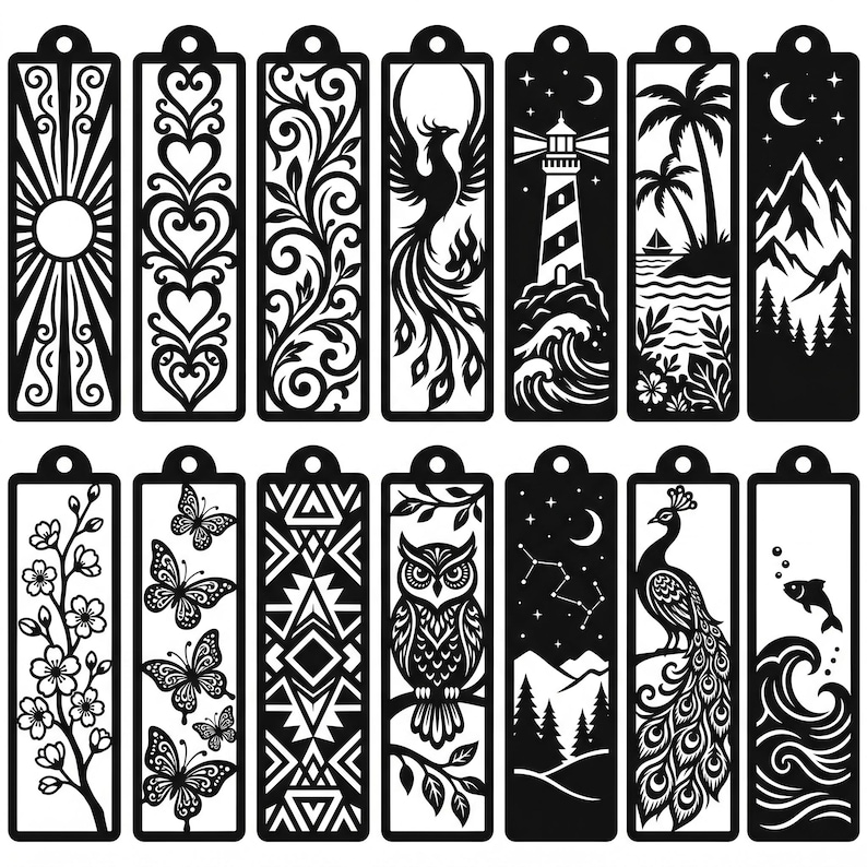 50+ Bookmark SVG Bundle, Laser Cut Wooden Templates, Leather Acrylic ...
