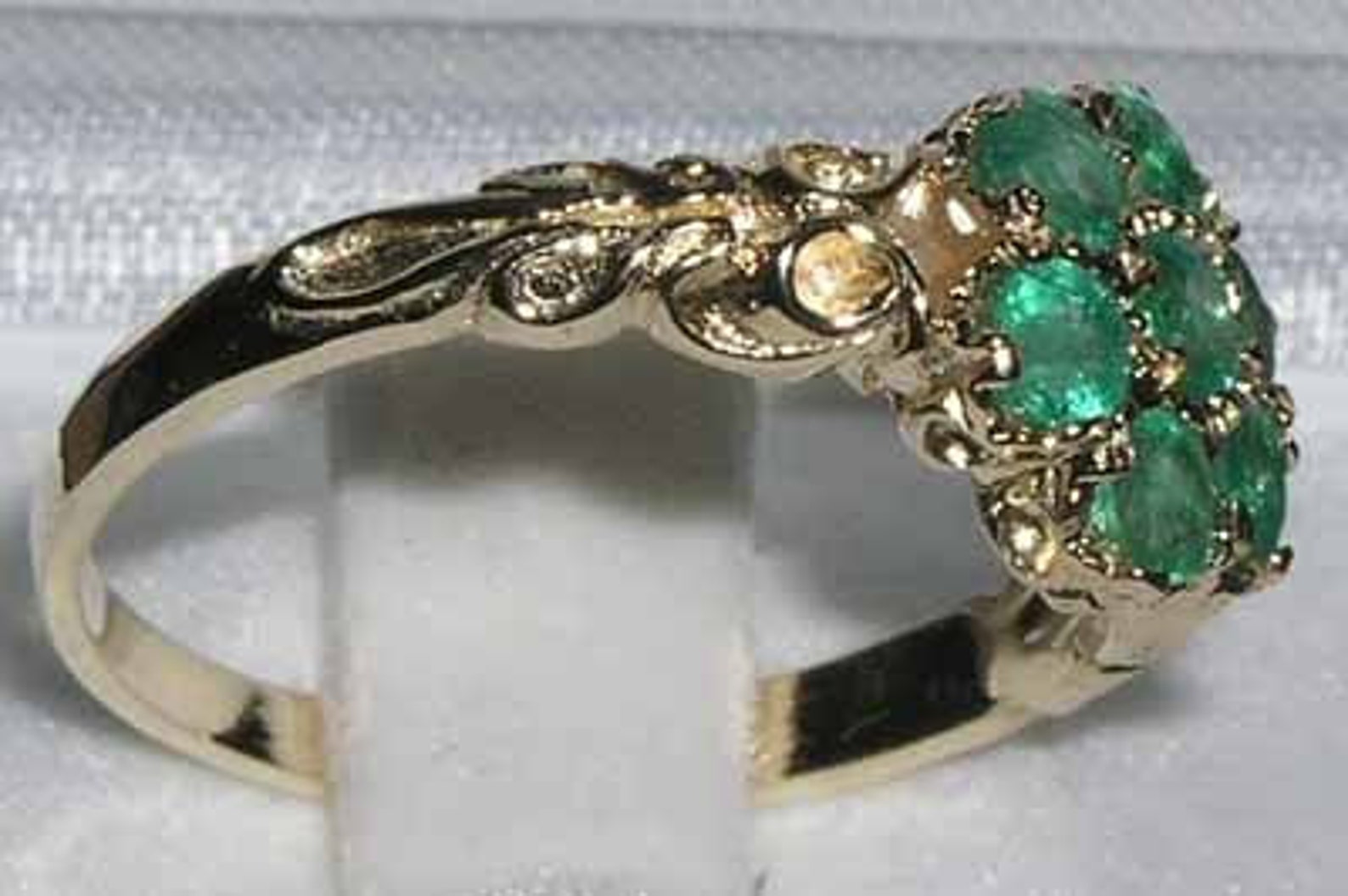 Small Emerald Ring 9K Yellow Gold Natural Emerald Cluster - Etsy