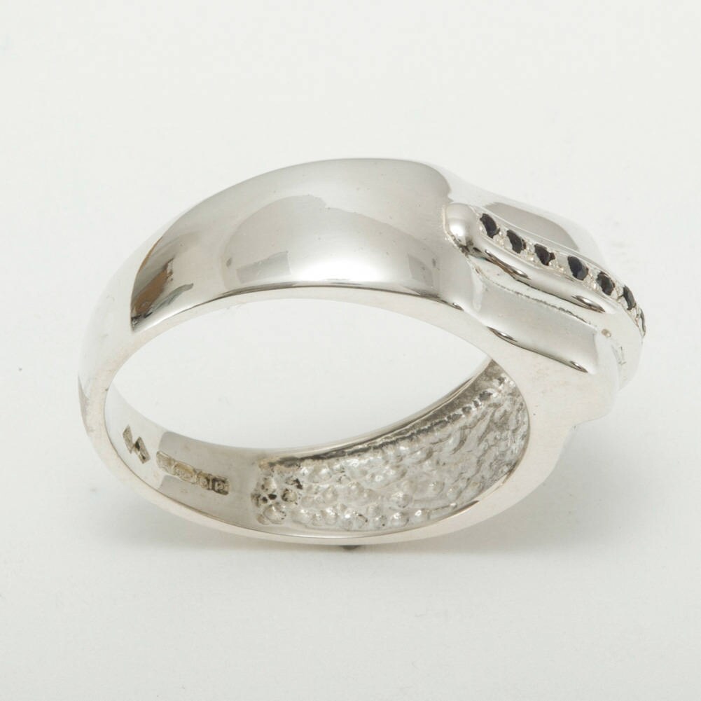 925 Sterling Silver Natural Sapphire Mens Wedding Band Ring | Etsy