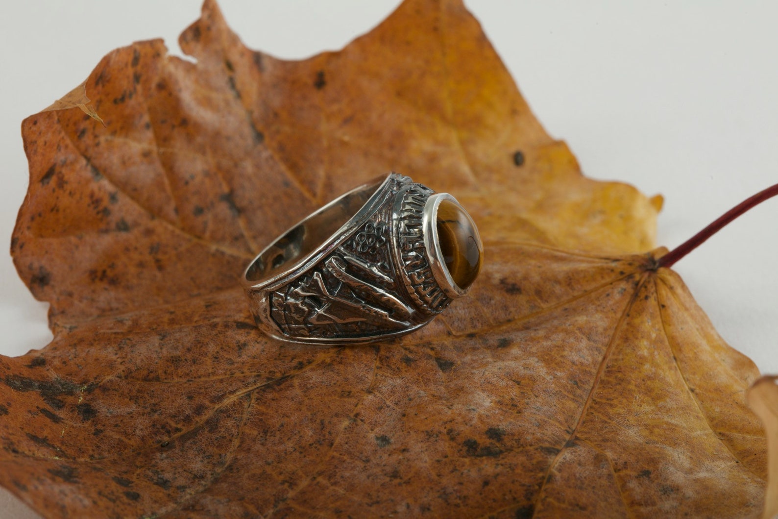 Silver American Air Force Signet Ring Tiger Eye Mens Signet | Etsy