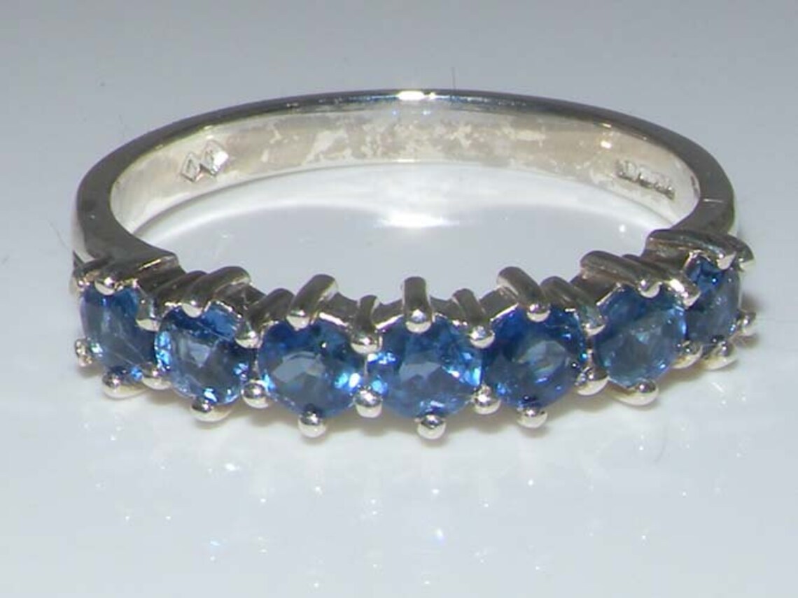 English 925 Sterling Silver Natural Light Blue Sapphire 7 | Etsy