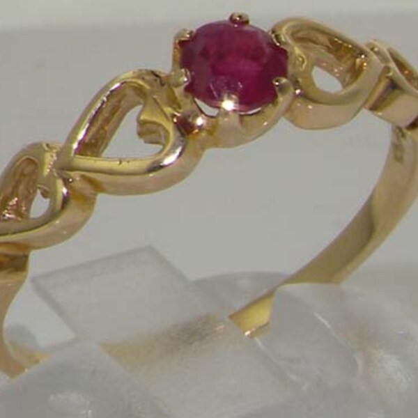 Ruby Heart Ring - Etsy