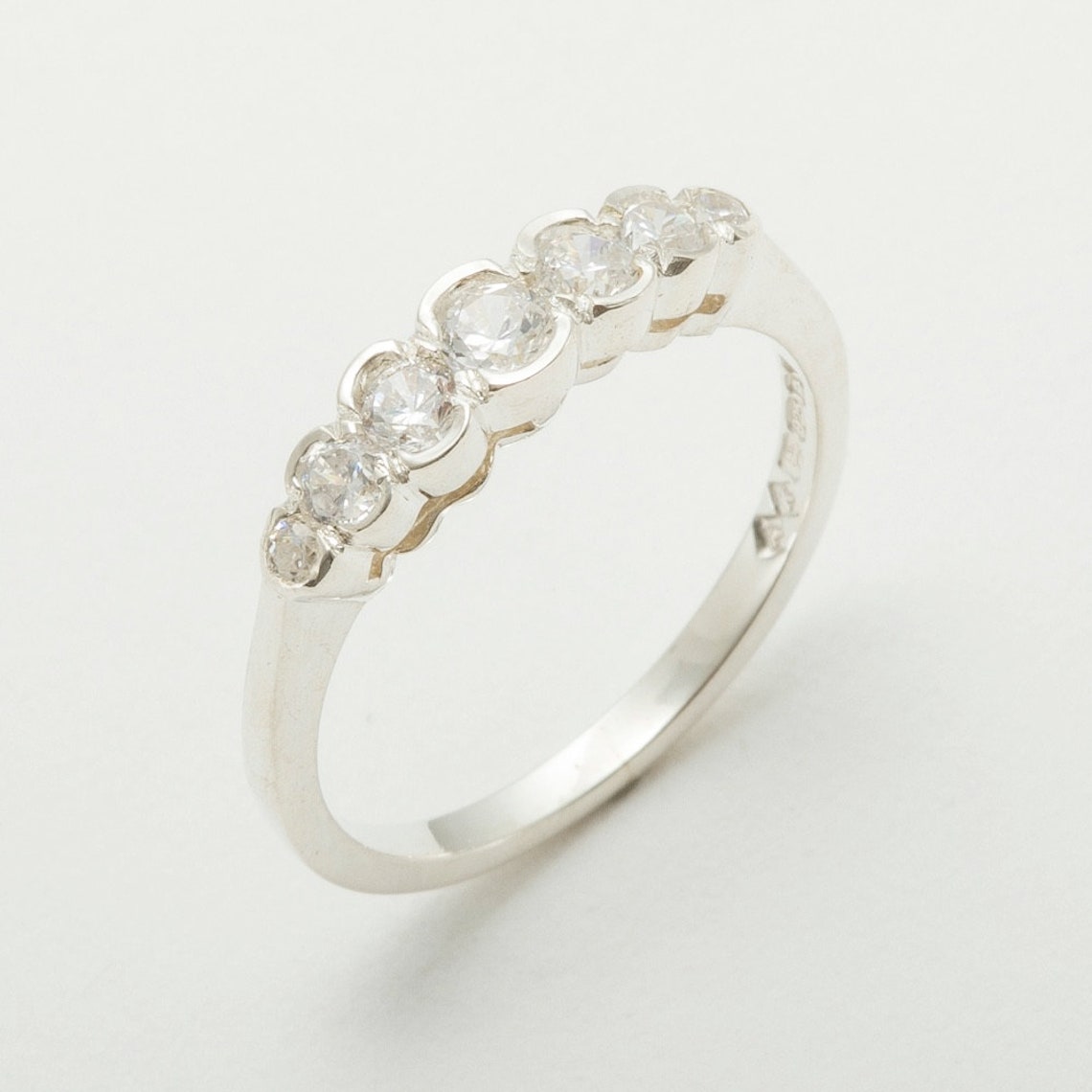 18k White Gold Cubic Zirconia womens Eternity Ring | Etsy