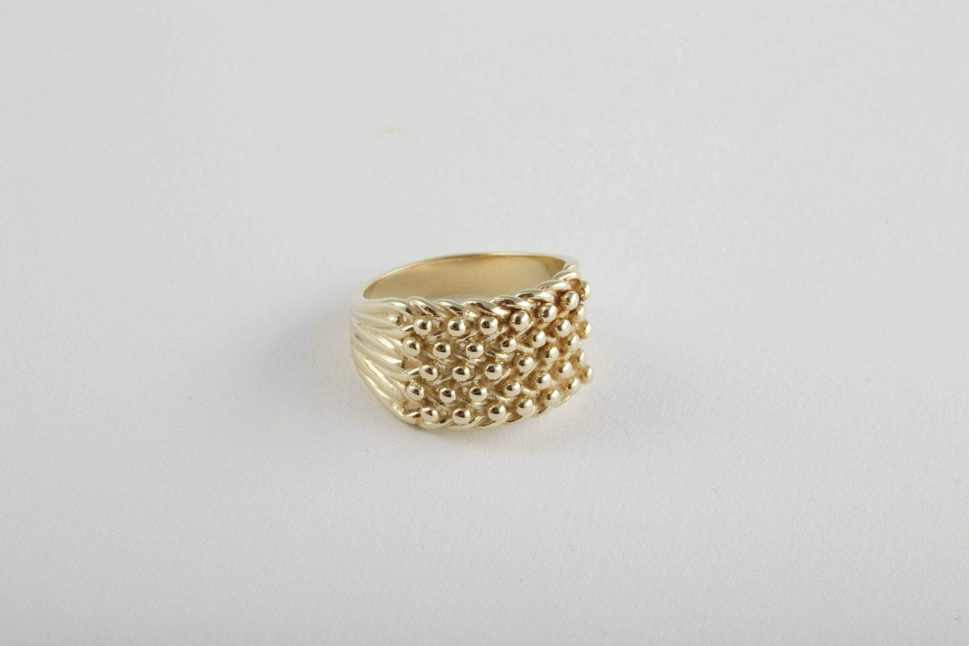 9K Yellow Gold Keeper Ring Five Row Mens Keeper Ring Shot - Etsy UK