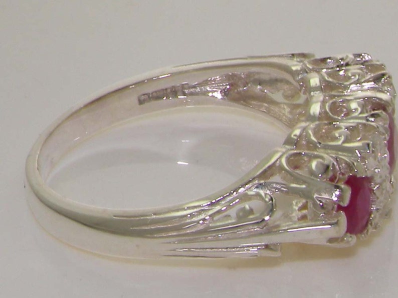 9K English White Gold Natural Ruby and Diamond Victorian - Etsy