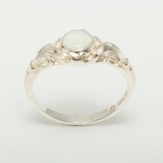 925 Sterling Silver Natural Opal womens Solitaire Ring | Etsy