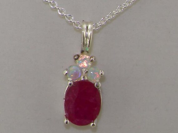 Luxury Solid 925 Sterling Silver Natural Ruby and Colorful | Etsy