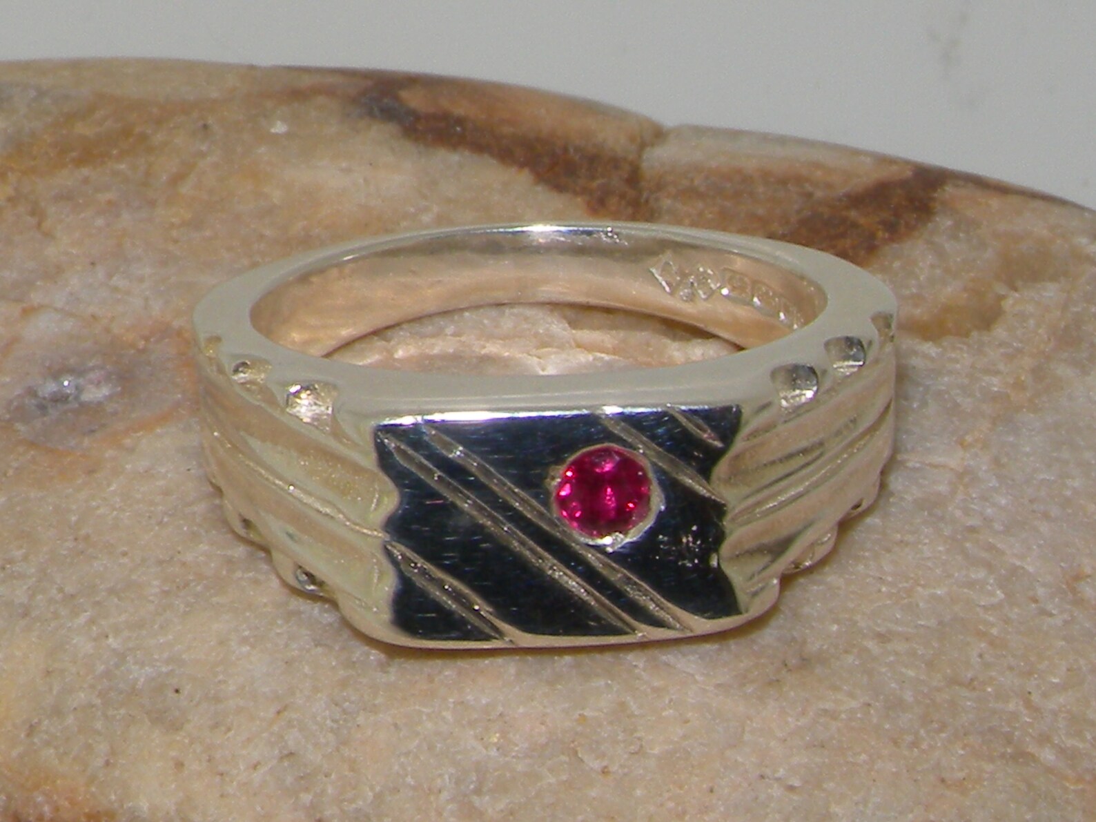 Sterling Silver Ruby Ring Mens Ruby Ring Silver Mens Ring - Etsy UK