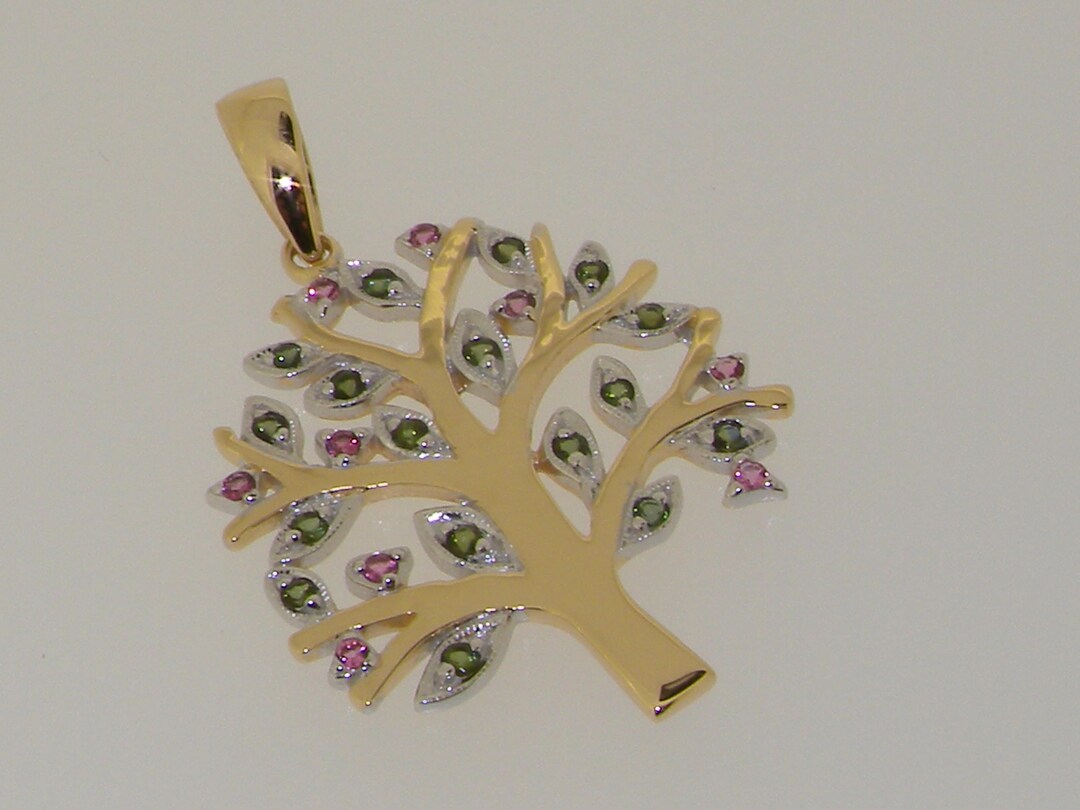 Large 9ct Yellow Gold Tree of Life Pendant - Customize in Platinum, 10K ...