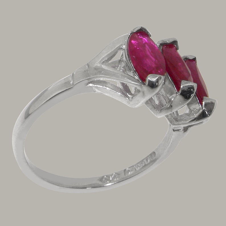 925 Sterling Silver Natural Ruby Womens Trilogy Ring - Etsy