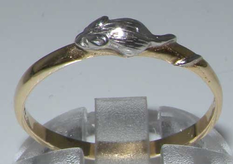 English 9K Yellow Gold Cute Dainty Mouse Ring Made in - Etsy