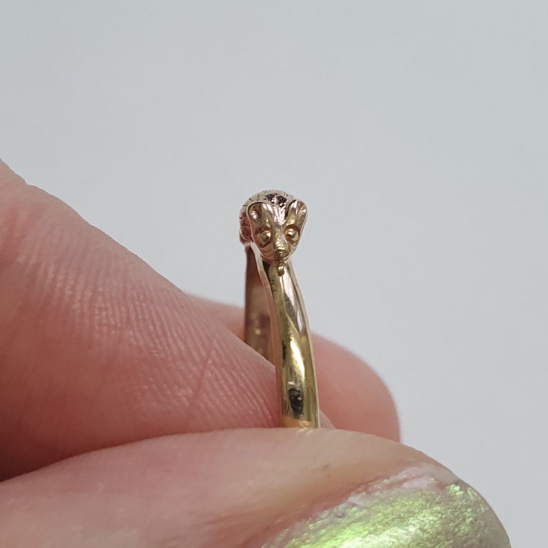 English 9K Yellow Gold Cute Dainty Mouse Ring Made in - Etsy