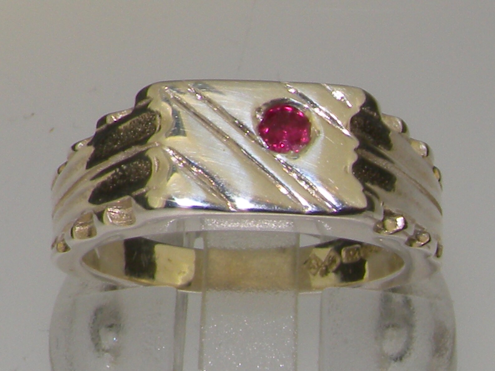 Sterling Silver Ruby Ring Mens Ruby Ring Silver Mens Ring - Etsy UK