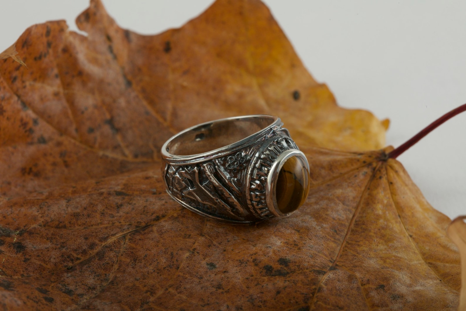 Silver American Air Force Signet Ring Tiger Eye Mens Signet | Etsy