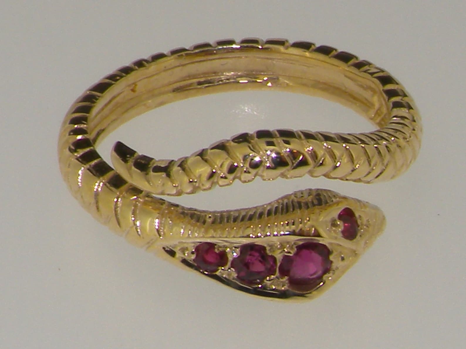 Stunning Yellow Gold Natural Ruby Single Wrap Snake Serpent - Etsy