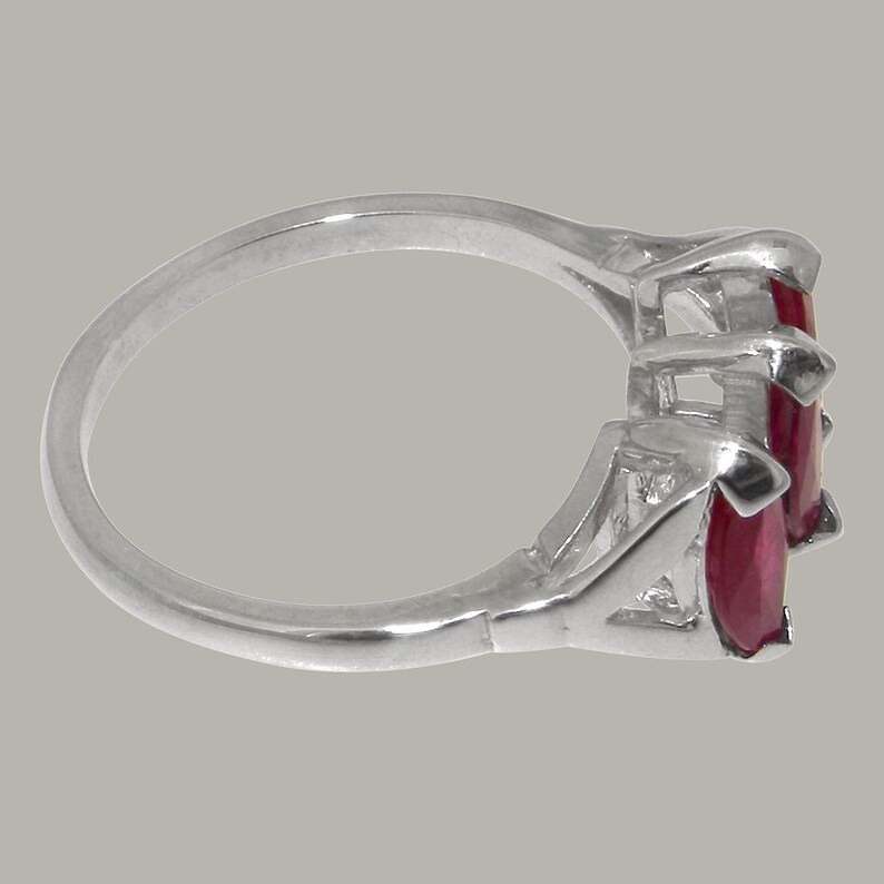 925 Sterling Silver Natural Ruby Womens Trilogy Ring - Etsy