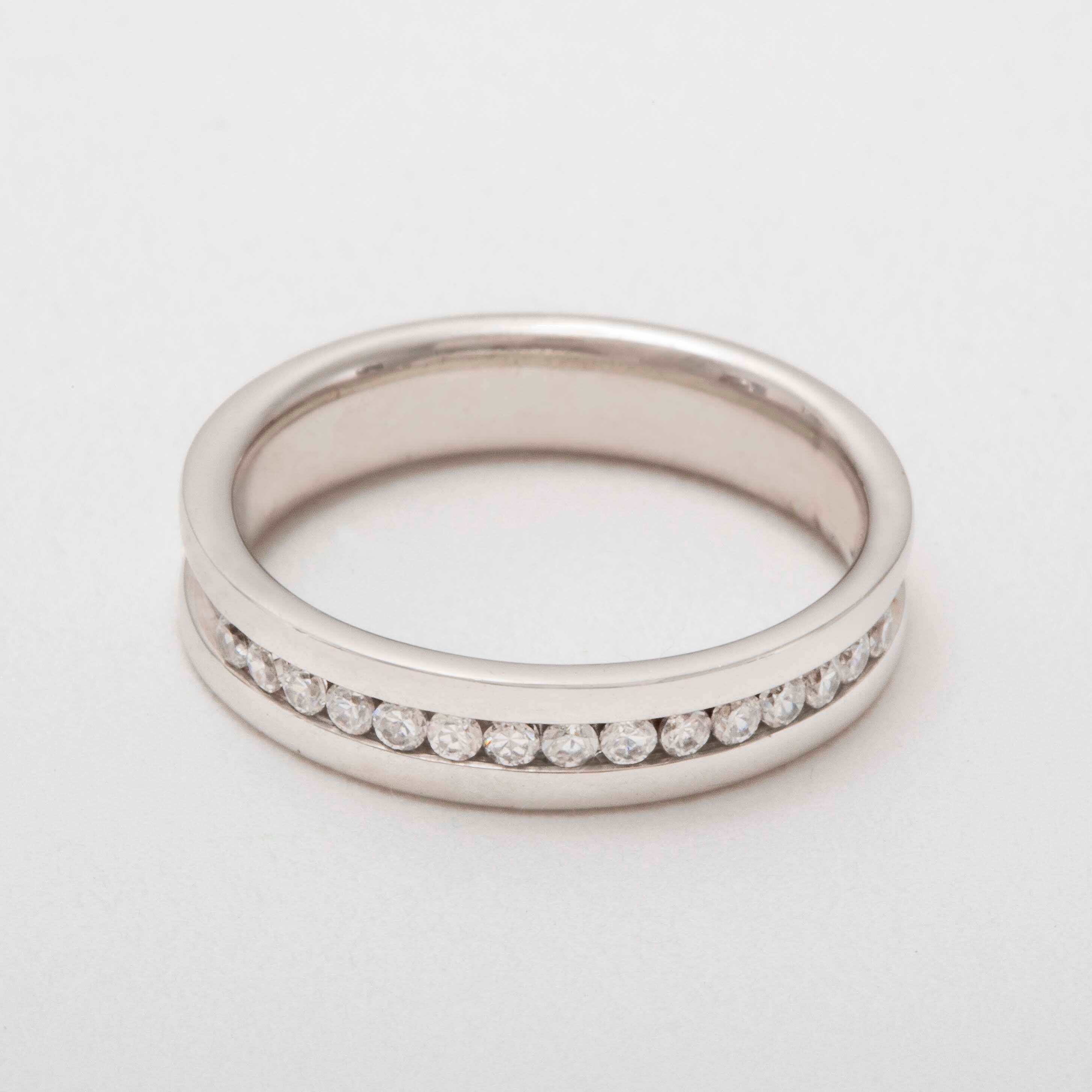 Platinum, 18K or 14K White Gold Natural 0.25ct Channel Set Diamond ...